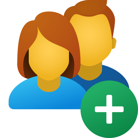 Add User Group Woman Man icon in Windows 11 Color Style