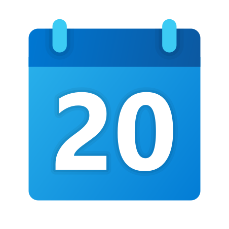 Calendar 20 icon in Windows 11 Color Style