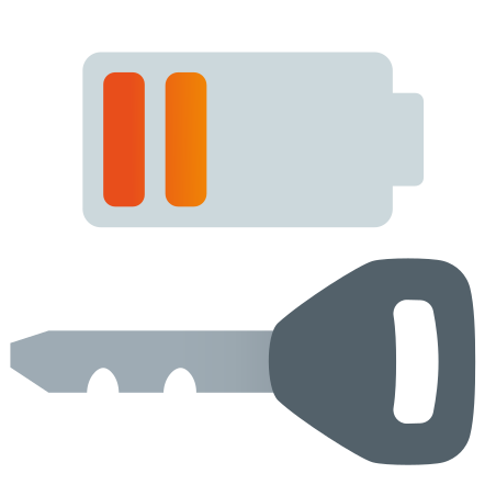 Key Fob Battery Low icon in Windows 11 Color Style