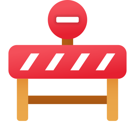 Road Closure icon in Windows 11 Color Style