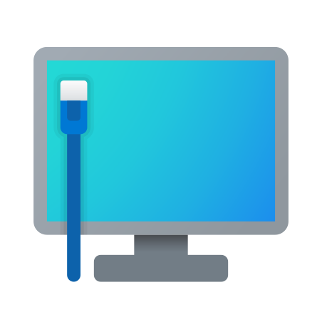 Wired Network Connection icon in Windows 11 Color Style