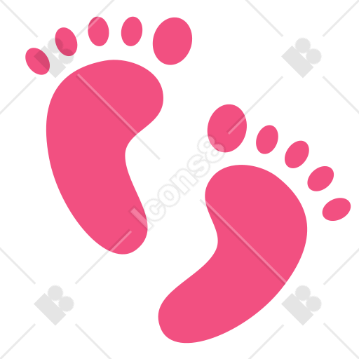 Baby Footprint Logo Baby Feet Pink Icons – Free Download SVG, PNG,