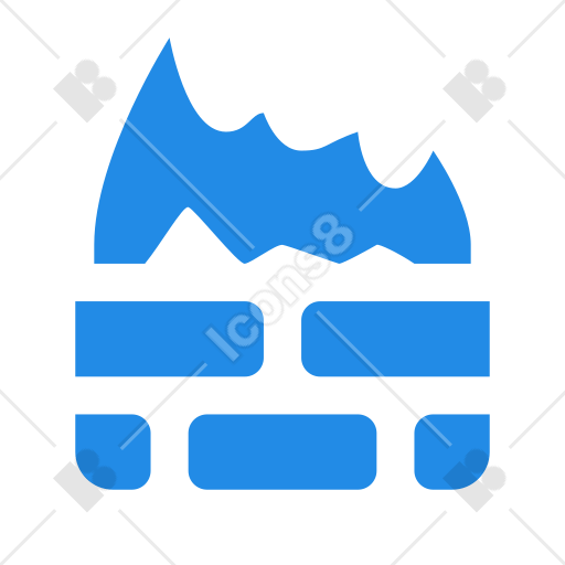 Blue Firewall Icon