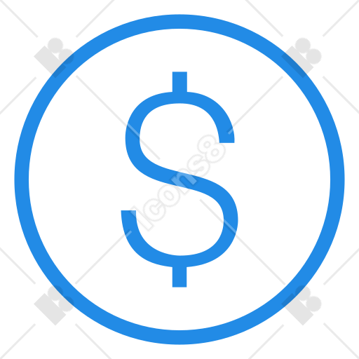 Blue Dollar Icon