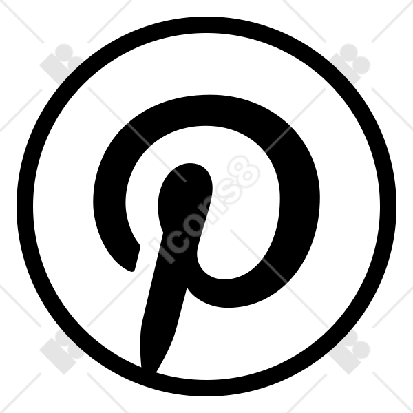 White Pinterest Logo Transparent