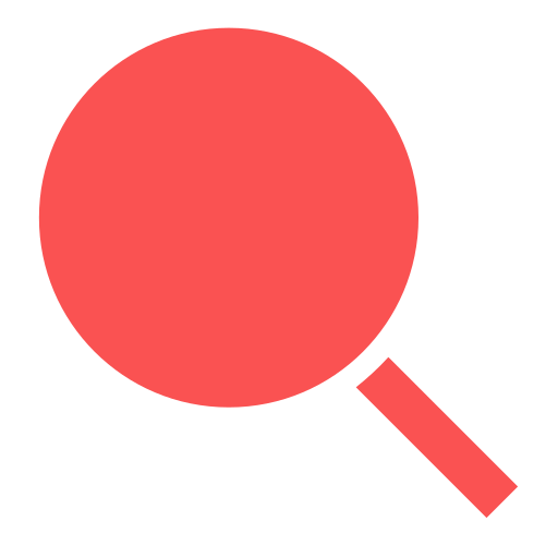 Magnifying Glass Icon Red Zoom In Icon Isolated On Glossy Red Round