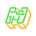 Minecraft Logo icon in Neon Style