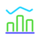 Combo Chart icon in Neon Style