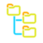 Folder Tree icon in Neon Style