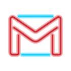 Gmail Logo icon in Neon Style