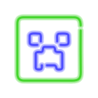 Minecraft Creeper icon in Neon Style
