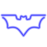 Batman Logo icon in Neon Style