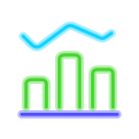 Combo Chart icon in Neon Style