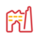 Factory Breakdown icon in Neon Style