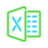 Microsoft Excel icon in Neon Style