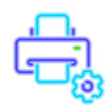 Printer Maintenance icon in Neon Style
