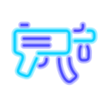 Submachine Gun icon in Neon Style