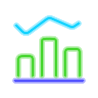 Combo Chart icon in Cute Outline Style