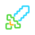 Minecraft Sword icon in Neon Style