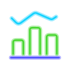 Combo Chart icon in Neon Style