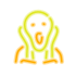 Edvard Munch icon in Neon Style