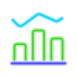 Combo Chart icon in Neon Style