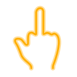 Mittelfinger Icon im Neon Stil