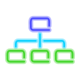 Flow Chart icon in Neon Style