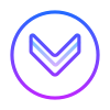 Down Button icon in Gradient Line Style