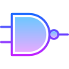 Logic Gate NAND icon in Gradient Line Style