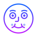 Fat Emoji icon in Gradient Line Style