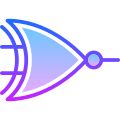Logic Gate XNOR icon in Gradient Line Style