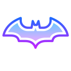 Batman Logo icon in Gradient Line Style