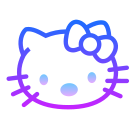 Hello Kitty icon in Gradient Line Style