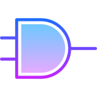 Logic Gate AND icon in Gradient Line Style