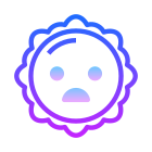 Sad Sun icon in Gradient Line Style