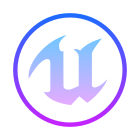 Unreal Engine icon in Gradient Line Style