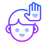 Amiable icon in Gradient Line Style