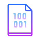 Binary File icon in Gradient Line Style