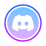 Discord Circled icon in Gradient Line Style