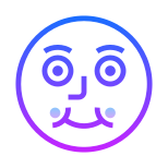 Fat Emoji icon in Gradient Line Style