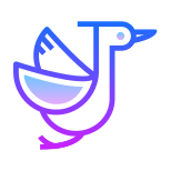 Flying Stork icon in Gradient Line Style
