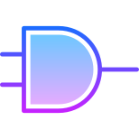 Logic Gate AND icon in Gradient Line Style