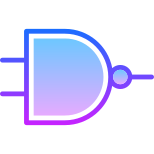 Logic Gate NAND icon in Gradient Line Style