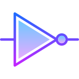 Logic Gate NOT icon in Gradient Line Style