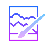Paint Net icon in Gradient Line Style