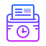 Time Card icon in Gradient Line Style