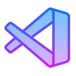 Icono de Visual Studio Code 2019 estilo Gradient Line