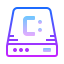 C Drive 2 icon in Cute Outline Style