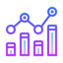 Combo Chart icon in Cute Outline Style